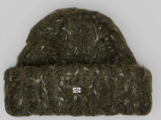 Ganni Handknit Cable Beanie