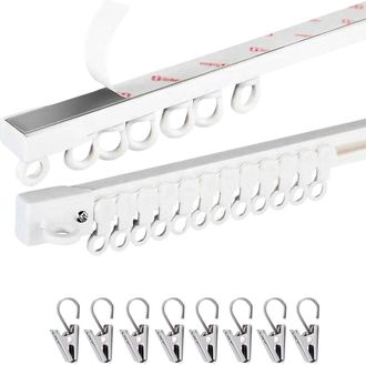 Generic Selbstklebende Vorhangschiene F&uuml;r Decke Oder Wand, Ohne Bohren, 0.4-6 m Raumteiler Gardinenschiene, F&uuml;r Erkerfenster, Badezimmer, Sanftes Gleiten Der 