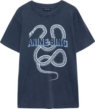 Anine Bing Femme, Tops, Bleu, Taille: 40 FR Lili Snake T-Shirt