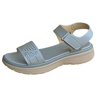 Generic Sandales compens&eacute;es d&eacute;t&eacute; &agrave; bout ouvert et sangle de cheville pour femme avec soutien de la vo&ucirc;te plantaire confortables, bleu, 38.5 EU