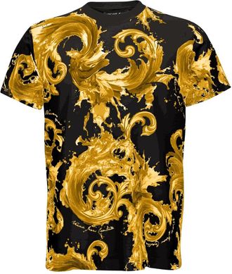 Versace Jeans Couture Homme, Tops, Noir, Taille: S T-shirt &agrave; imprim&eacute; baroque