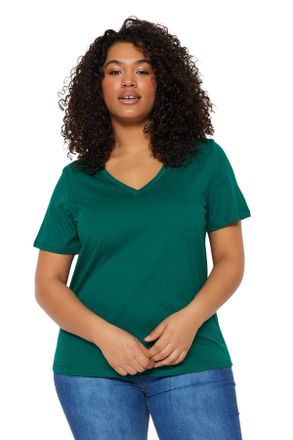 Trendyol Trendyol Damen Square Knit Frauen Regular fit Basic Quadratischer Kragen Strick Plus Size T-Shirt, smaragdgr&uuml;n, 5XL Gr&ouml;&szlig;en
