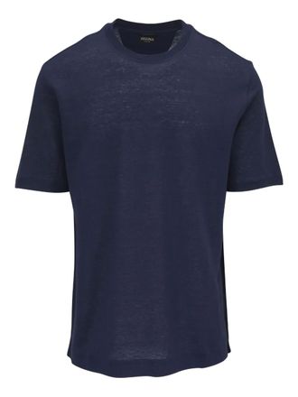 Ermenegildo Zegna t-shirt &agrave; design chin&eacute; - Bleu