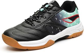 Generic MiaZane Chaussures de Badminton Enfant ado Basses pour Salle Semelle Gomme antid&eacute;rapante stabilit&eacute; Torsion et Mesh Respirant,Noir,39 EU