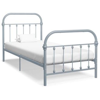 vidaXL Bettgestell Grau Metall 90&times;200 cm Vidaxl
