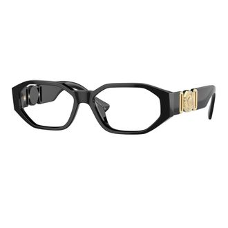 Versace Schwarze Gold Logo Brillenfassungen - - Accessories - Damen - Schwarzk - 56 MM