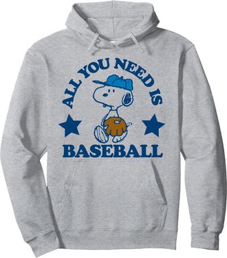 Peanuts Snoopy Alles was du brauchst ist Baseball Pullover Hoodie