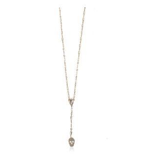 Alexander McQueen Halskette mit Totenkopf und Zirkonia - - Accessories - Damen - Gelb - ONE SIZE