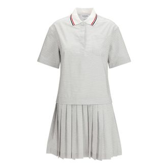 Thom Browne Robe Polo en Coton - Femme - Robes - Gris - Taille: 40 FR