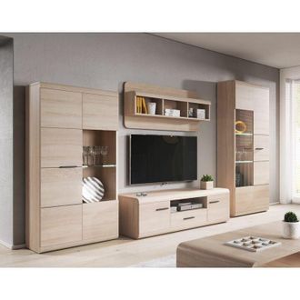 Furnix Furnix - Mediawand mirya Vitrinen niedrig und hoch, TV-Schrank, Couchtisch und Regal