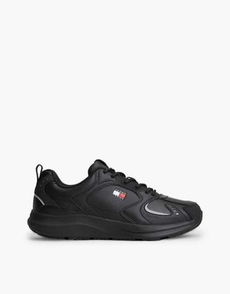 Tommy Jeans Sneaker mit Materialmix und grober Sohle in Schwarz