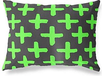 Bonamaison Le Jardin du Lin Kissen Zierkissenbezug Neon Grün-Rauch Kissenbezug, Weich Bequem, Für Zuhause Autos Büro Sofa Wohnzimmer Couch Schlafzimmer Dekor, 35