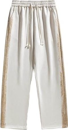 Generic Pantalon de survêtement ample à jambe large pour homme, coupe ample, pantalon de yoga à jambe droite, élastique à bas ouvert, jambe large, pantalon de