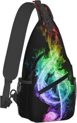 Generic Sacoche Tactique Notes de musique color&eacute;es Antivol Sling Bag L&eacute;ger Crossbody Bag pour Randonn&eacute;e Femme Cyclisme