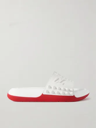 Christian Louboutin Claquettes En Caoutchouc À Clous Take It Easy Donna - Blanc