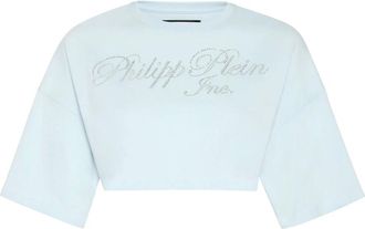 Philipp Plein Femme, Tops, Bleu, Taille: 42 FR T-Shirt Col Rond