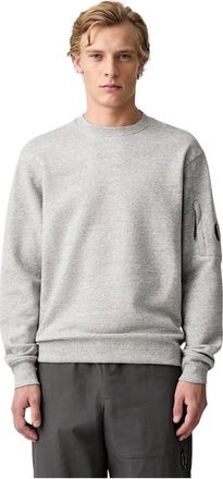 C.P. Company C.p. Company - SweaT-shirt en molleton &agrave; texture diagonale - Homme - Sweatshirts et sweats &agrave; capuche - Gris - Taille: XL