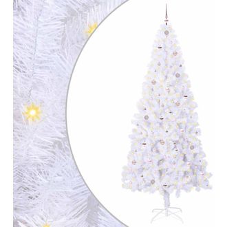 vidaXL K&uuml;nstlicher Weihnachtsbaum Wei&szlig; 240 cm PVC und Stahl vidaXL