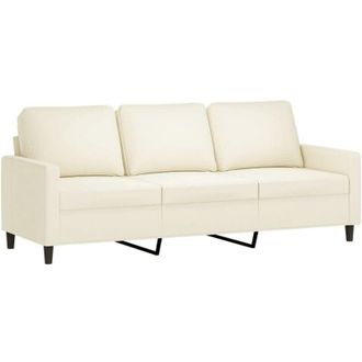vidaXL 3-Sitzer-Sofa Creme 180 cm Samt - Vidaxl