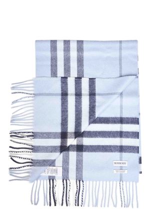 Burberry Cashmere Check Scarf - Blue