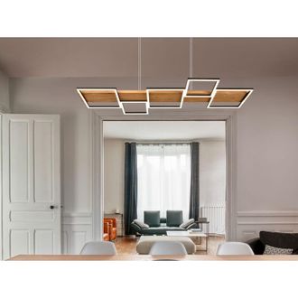 Trio Leuchten Led Pendelleuchte harper dimmbar Holzbrett naturbelassen, Breite 115cm