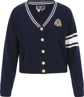 Dreimaster Dreimaster Strickjacke Frauen marineblau cremewei&szlig;
