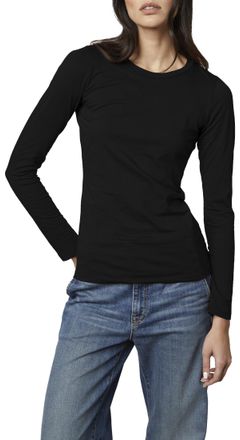 Velvet Damen Gauzy Whisper Classics L/S Tee T-Shirt, schwarz, Mittel