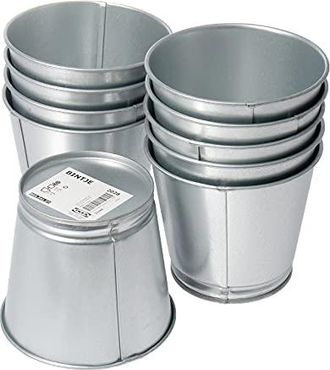 IKEA Bintje Lot de 10 pots de fleurs en acier galvanis&eacute; 9 cm