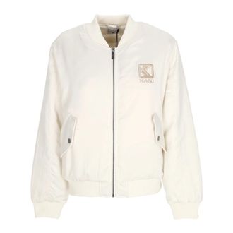 Karl Kani Satin Bomberjacke Off White - - Jackets - Damen - Wei&szlig; - M