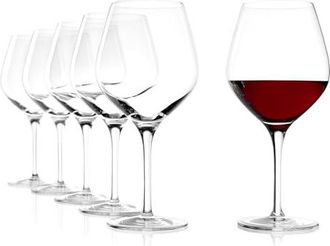 Stölzle Burgundergläser Exquisit 6er-Set 650 ml - Elegante Rotweingläser ideal für Burgunder - Edler Rotwein-Ballon aus Kristallglas für optimale Aromaentfalt