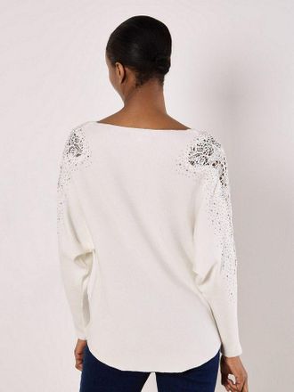 Apricot Strickpullover Rundhalspullover unifarben