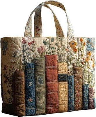 Generic Sac fourre-tout matelass&eacute; vintage pour femme - Sac de voyage l&eacute;ger en coton pour le shopping, les courses et la plage - Pour voyage, plage, camping, a