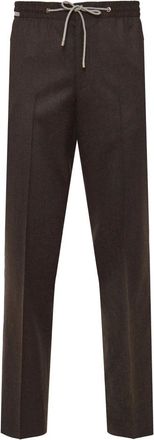 Corneliani Homme, Pantalons, Brun, Taille: M Pantalon en Laine avec Cordon de Serrage