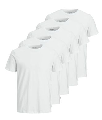 Jack & Jones Herren JJEORGANIC Basic Tee SS O-Neck 5PK T-Shirt, Kurzarm, 5xWhite, XXXL