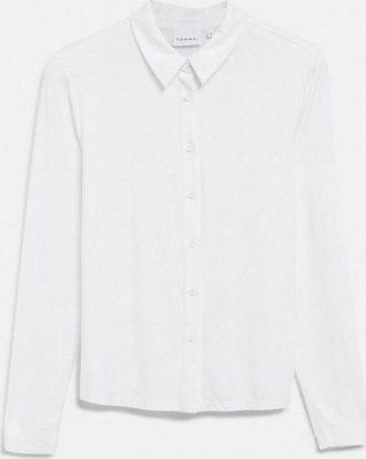 Comma Langarmbluse T-Shirt Jerseybluse mit Hemdkragen