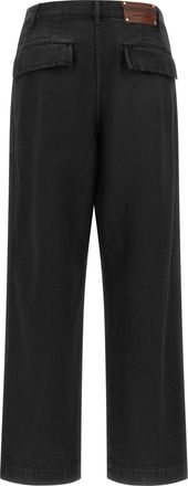 Dries Van Noten Wide Cotton Canvas Trousers - Black