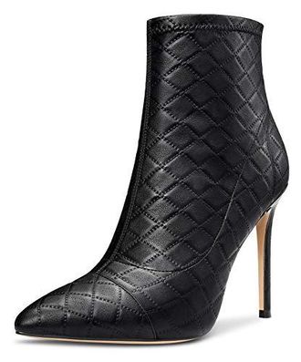 Castamere Femme Extensible Bottines Bout Pointu Aiguille Haute Talon 10CM Heels Noir PU Chaussures EU 37.5