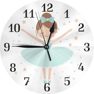 Generic Horloge murale en forme de ballerine - Silencieuse - Sans tic-tac - Fonctionnement &agrave; piles - Pour salon, chambre &agrave; coucher, cuisine, bureau
