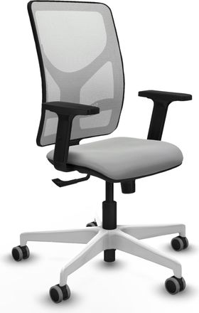 Piqueras y Crespo B&uuml;rostuhl mit 2D-Armlehnen, h&ouml;henverstellbare Lendenwirbelst&uuml;tze, ausgestattet mit 3 Positionen und Schneideschaum, mit Rollen von 65 mm, Parkett, Wei