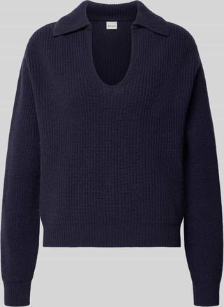 Stefanel Strickpullover aus Lanawolle mit Polokragen