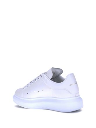 Alexander McQueen Womens Leather Sneakers White White-White Trainers White/white