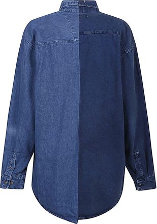 E.L.V. Denim Upcycled Denim Cotton Shirt - Blue
