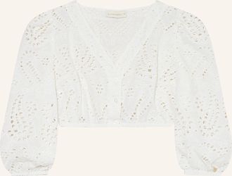 Alpenherz Alpenherz Dirndlbluse Lou Aus Lochspitze Mit 3/4-Arm weiss
