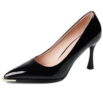 Generic Escarpins Large Fit Femme Cuir Verni Bout Pointu Classiques Talons Aiguilles Escarpins Courts Professionnels Habill&eacute;s Chaussures de Mariage Confortabl