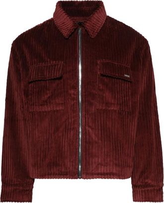 Nahmias veste légère en velours côtelé - Rouge