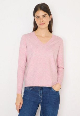 Cecil V-Ausschnitt-Pullover mit Materialmix