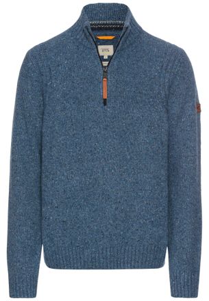Camel Active Herren Troyer Pullover aus einem Wollmix Denim Blau, Menswear-XXL