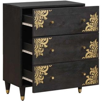 vidaXL Buffet Noir 60 x 33 x 75 cm Bois de mangue massif vidaXL
