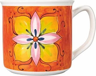 Villa D'Este Home Tivoli Fr&uuml;hst&uuml;ckstasse Dekoration Pantelleria, Kollektion Infinity in New Bone China, 350 ml