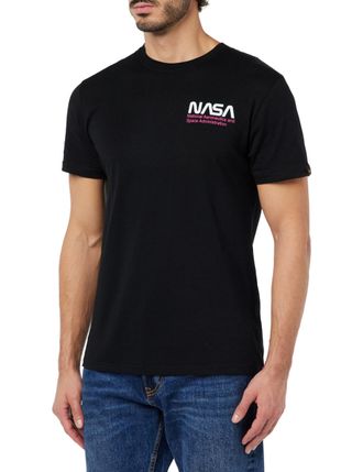 Alpha Industries Alpha Industries Herren Skylab NASA T-Shirt, Black/Magenta, M